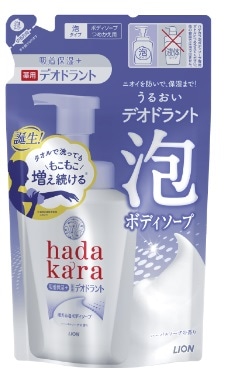 ライオン ハダカラ　薬用デオドラント　泡で出てくるタイプ　つめかえ　４４０ｍｌ×12パック