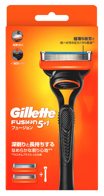 ジレット　フュージョンマニュアル　ホルダー　替刃２個付×5パック