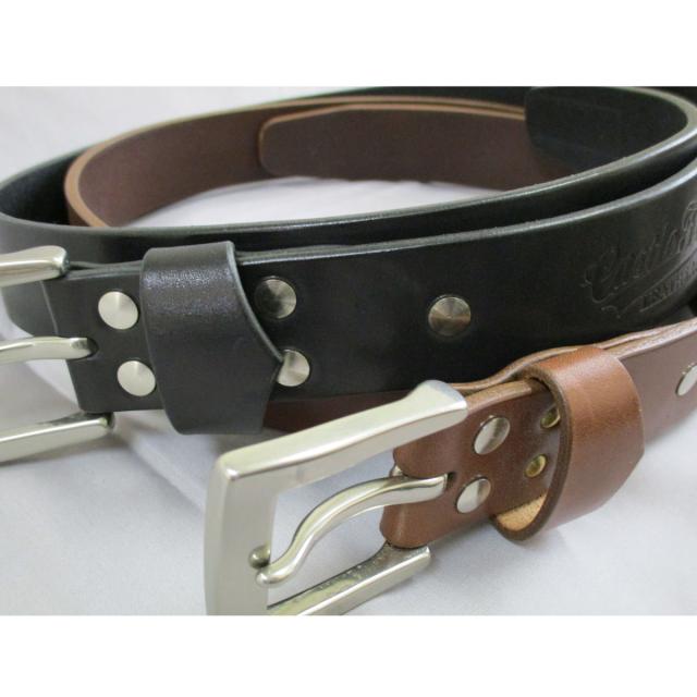 ビジネスレザーベルト 牛革 ベルト レザー メンズ 黒 茶 栃木レザー 日本製 革小物 秋田県 キャッスルファイブレザーアート