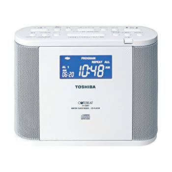 TOSHIBA CDラジオ(クロック付) CUTEBEAT ホワイト TY-CDR7(W)(中古品)