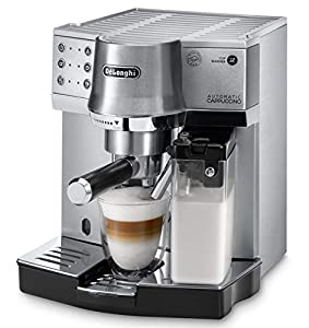 デロンギ(DeLonghi)エスプレッソ・カプチーノメーカー ミルク泡立て自動 EC860M シルバー×ブラック 4カップ以下(中古品)