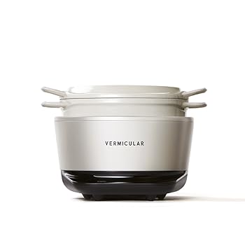 バーミキュラ ライスポットミニ 3合炊き 炊飯器 シーソルトホワイト 専用レシピブック(中古品)