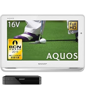 シャープ 16V型 液晶 テレビ AQUOS 2T-C16AP-W フルハイビジョン 防水&ワイヤレス設計(中古品)