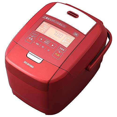 アイリスオーヤマ 炊飯器 IH式 3合 メタリックレッド 銘柄炊き分け機能 極厚火釜 玄米(中古品)