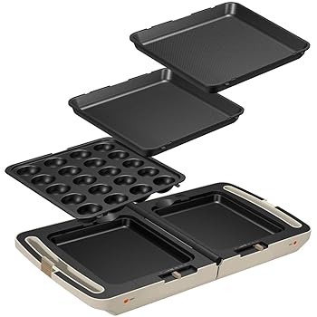 アイリスオーヤマ ホットプレート たこ焼き 平面 ホットプレート ディンプル プレート 3枚 折り畳み 両面 角型  (中古:未使用・未開封)