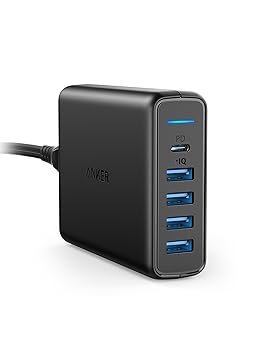 Anker PowerPort I PD - 1 PD & 4 PowerIQ(Power Delivery対応 60W 5ポート USB-C急速(中古品)