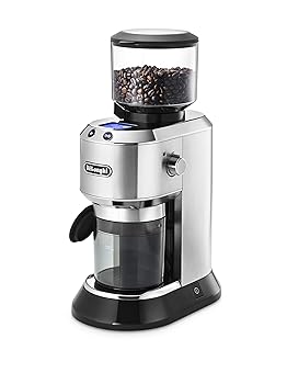 デロンギ コーヒーグラインダー デディカ KG521J-M コーン式 コーヒー豆350g分 安全設計 粗挽き~極細挽き 粒度18(中古:未使用・未開封)