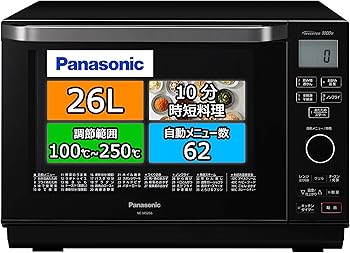 パナソニック エレック オーブンレンジ 26L フラットテーブル 遠赤Wヒーター スイングサーチ赤外線センサー ブラ(中古品)