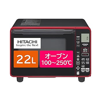 日立(HITACHI) カウンタートップ 電子レンジ オーブンレンジ 22L 一人暮らし シンプル操作 MRO-HE4Y R レッド(中古品)