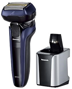 パナソニック メンズシェーバー ラムダッシュ リニア 5枚刃 洗浄器付き 青 ES-LV7U-A(中古品)