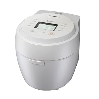 三菱電機 炊飯器 5.5合 IH式 日本製 本炭釜 紬(つむぎ) 50銘柄芳潤炊き 白真珠 NJ-BW10F-W(中古品)
