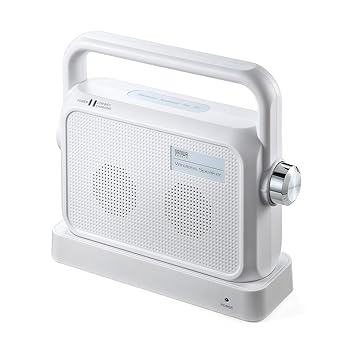 サンワダイレクト 手元スピーカー テレビ用 ワイヤレス 設定・操作簡単 充電式 最大25m 400-SP064W(中古:未使用・未開封)