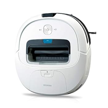 アイリスオーヤマ ロボット掃除機 水拭き 自動充電 落下防止 衝突防止 予約機能 リモコン付き IC-R01-W(中古:未使用・未開封)