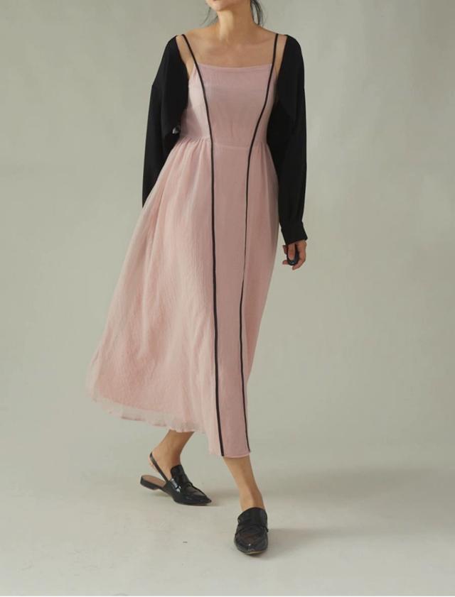 ワンピース ボリュームキャミワンピース キャミソールラップドレス レデイースドレス ロングワンピース 無地 オーガンジー おしゃれ 上品 パーティー 二次会 結婚式 イベンド