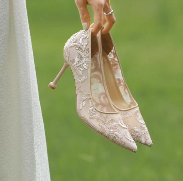 パンプス 結婚式 ウエディングシューズ 靴 フォーマル ハイヒール ピンヒール レディースシューズ 花嫁 お嫁さん シューズ ウェディング パーティーシューズ とんがりトウ