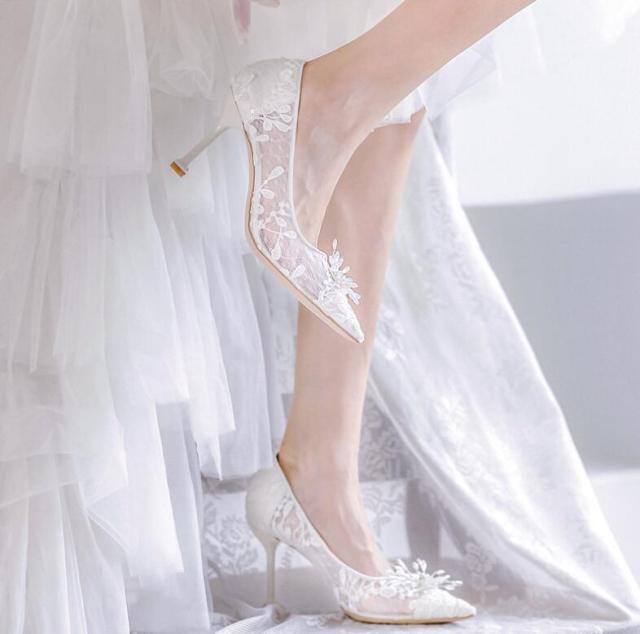 パンプス 結婚式 ウエディングシューズ 靴 フォーマル ハイヒール ピンヒール レディースシューズ 花嫁 お嫁さん シューズ ウェディング パーティーシューズ とんがりトウ