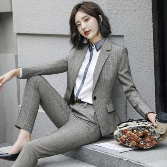スーツ レディース ママスーツ チェック柄ストレッチ 卒業式 卒園式 セットアップ 洗える パンツスーツ ビジネス 春夏秋冬 フォーマル 大きいサイズ 通勤 入学式 入園式 セレモニー OL