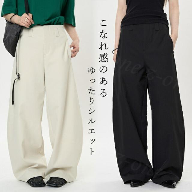 パンツ ワイドパンツ コクーンパンツ ボトムス 新作 ワイド レディース ポケット付き ゆったり 体型カバー 春