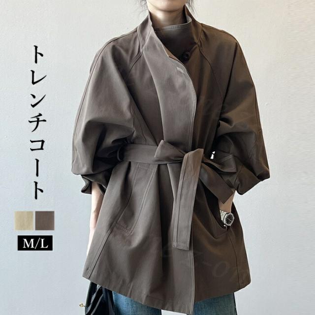 トレンチコート アウター トップス レディース 新作 スプリングコート ロングコート 冬コート ミリタリー系 モッズコート ゆったり 軽い 韓国 ファッション 切り替え