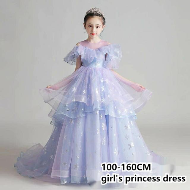 女の子 ピアノ 発表会 レースドレス ワンピース 子供 ドレス プリンセスドレス 結婚式 フォーマル 子ども 誕生日会 ロングドレス オフショルダー 七五三 ジュニア プレゼント キッズ