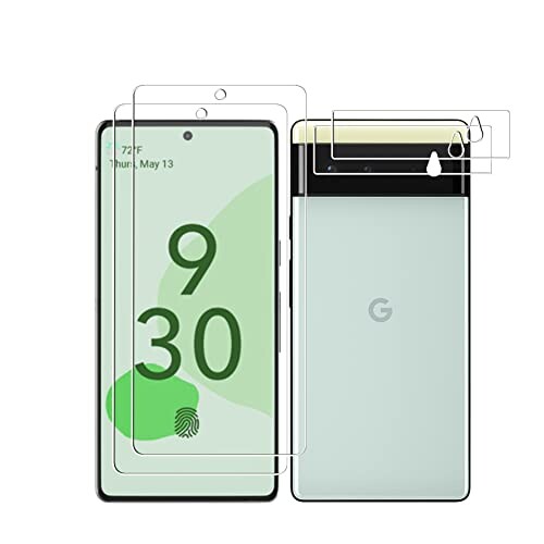 CARKO For Google Pixel 6 フィルム + レンズ保護 フィルム 強化ガラス 高透過率 硬度9H 防指紋 防爆裂 ...