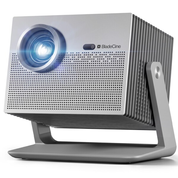 Bladecine Cube 600 プロジェクター 600ISO ルーメン フルHD 1080p Netflix&Dolby Atmos対応 家庭用 天井 スタンド一体 全自動台形補正 360°回転可能 静音 200インチ投影 持ち運び可能 屋外用 (シルバー)