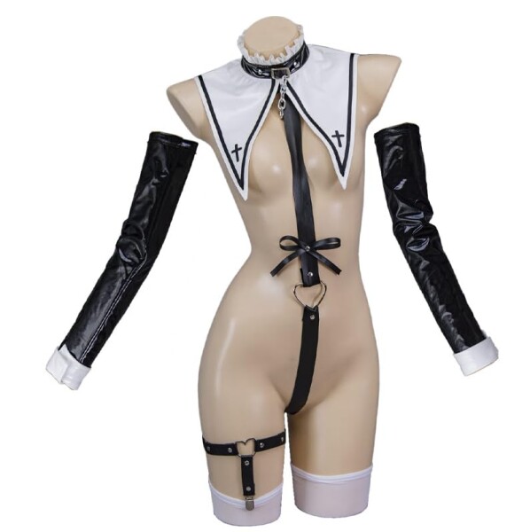 (ププバンバン屋) シスター猫 コスプレ衣装 ハロウィン クリスマス エロ メイド服 L