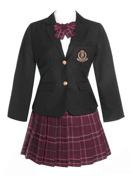 NIUKACOS) 制服 コスプレ 女子高校生 スカート シャツ リボン ブレザー