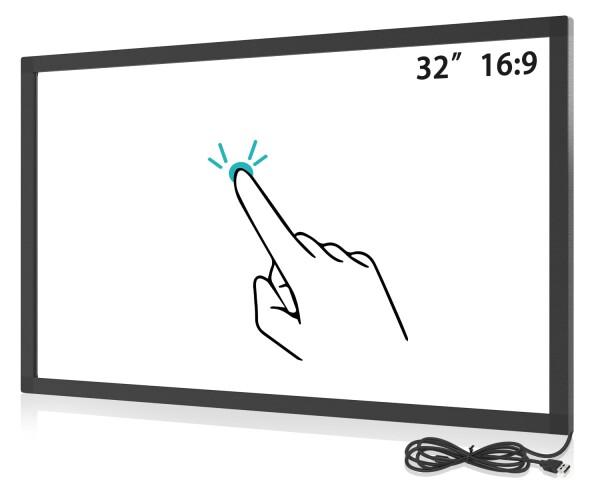 Senisway 32インチ マルチ 10ポイント IR タッチスクリーン オーバーレイ、赤外線タッチスクリーンフレーム ガラスなし
