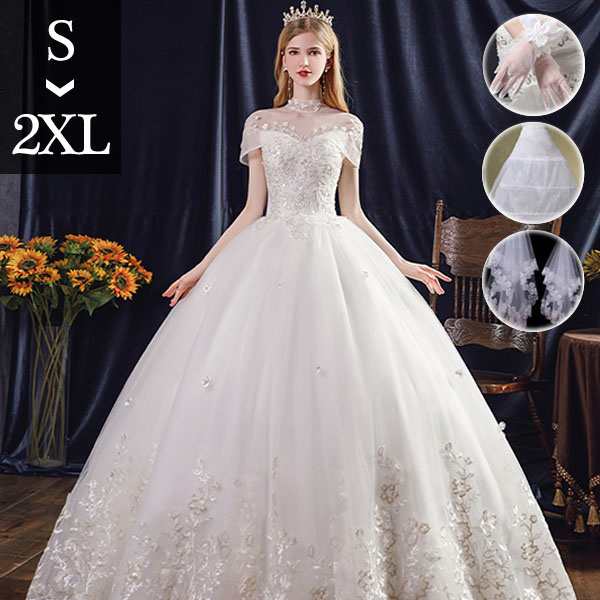 花嫁 ウェディングドレス Aライン 白ドレス スタンドカラー ハイネック ポンチョスリーブ 袖あり 半袖 透け感 ワンピース プリンセス 結婚式 二次会 披露宴 前撮り 後撮り 撮影用 フォトウェディング 小さいサイズ ロング エレガント 優雅 dp044t2t2l9