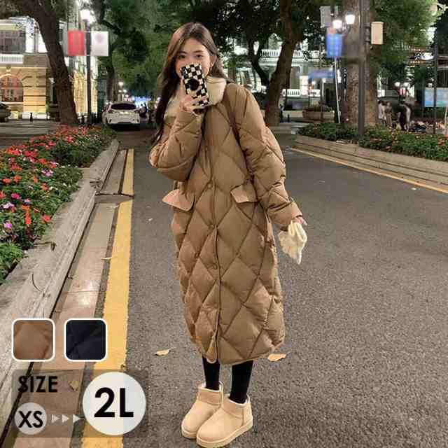 ダウンコート ファー付き ベンチコート レディース ダウン ロング コート スタンドカラー 小さいサイズ アウター 冬 ロングダウンコート おしゃれ シンプル 冬服 防寒 防寒着 柔らかい 暖かい あったか ブラック 黒