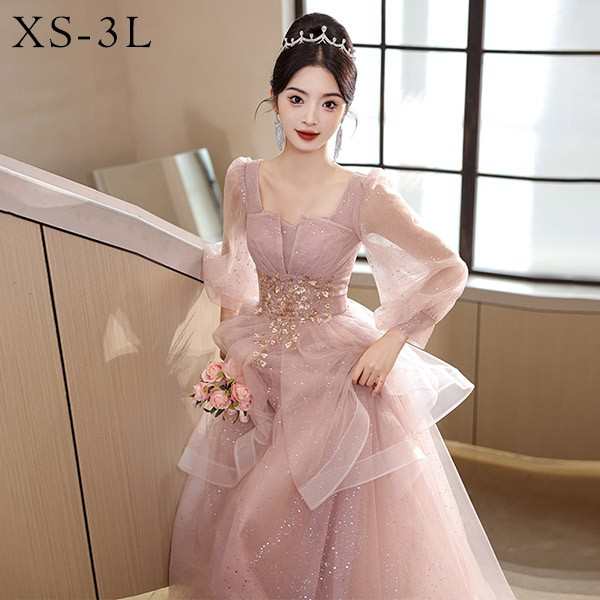 ドレス 大人 ピアノ 発表会 ロングドレス 小さいサイズ キラキラ 袖付き 長袖 演奏会 結婚式 母親 演奏会用ドレス ロング 披露宴 レディース 演奏会ドレス ピアノ発表会 韓国 イブニングドレス パーティードレス ワンピース 二次会 花嫁 dg263n1n1l9