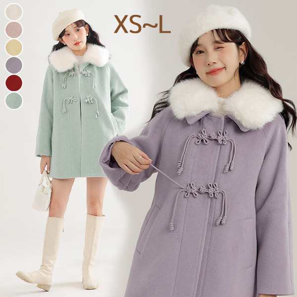 ショートコート 可愛い 冬服 ステンカラーコート レディース ジャケット お嬢さん ロリータコート ロリータアウター 小柄 学生 通学 通勤 女の子 長袖 袖あり 秋 冬 衣装 防寒  オシャレ  ベージュ グリーン レッド ピンク パープル イエロー XS S M L