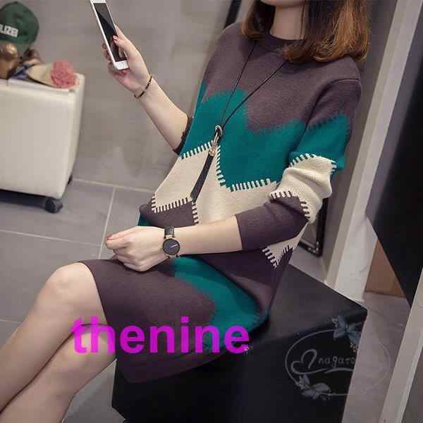 ニットワンピースレディース秋冬40代20代きれいめ長袖ワンピース厚手ロング丈カットソーニットセーター上品大きいサイズおしゃれ着痩せ