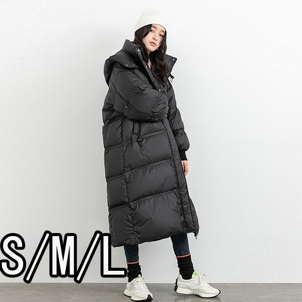 ダウンコート レディース ロング ベンチコート フード アウター ジャケット 大きいサイズ 90％ダウン 冬服 暖かい 防寒性抜群！