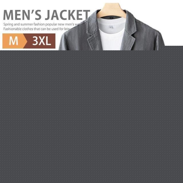 【ほっち】麻ジャケット メンズ 春夏用 綿麻 清涼 テーラードジャケット サマージャケット ビジネス リネンジャケット ゴルフジャケット UVカット ボタン無し 軽い 薄い 麻