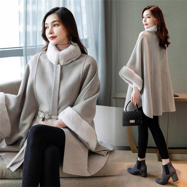 【ほっち】ポンチョコート レディース コート ポンチョ マント ケープ ムートンコート ラシャ アウター ラシャコート 大きいサイズ 体型カバー 秋 冬 防寒 通勤 ゆったり