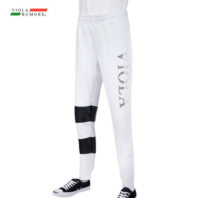 VIOLA rumore ヴィオラ ビオラ ジョガーパンツ PU切替 ラインストーン メンズ テーパードパンツ ボトム(ブラック黒ホワイト白) 52120