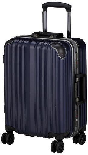 [ワイズリー] TSA認可ロック FRAME/SPARK フレームスーツケース 機内持ち込み 19インチ 軽量 多機能 大容量 双輪キャスター ストッパー機能 約3.7KG 約34L ネイビー