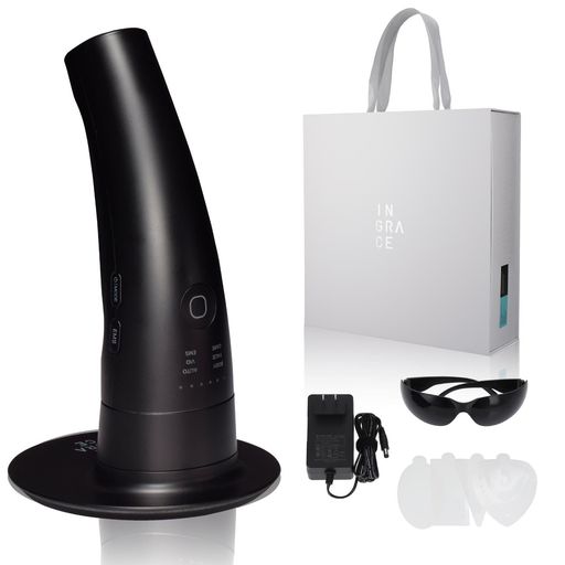 INGRACE イングレイス 光美容器 MBE101A (ブラック) EMS&赤色LED搭載 脱毛器 IPL VIO 冷却 サファイアクリスタル 脱毛機 ムダ毛 顔 小顔 メンズ レディース 男性 女性 家庭用 サロン級