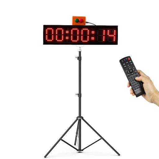 JHERING スポーツタイマー LED レースタイミング時計 三脚付き ランニングイベント用 7色 カウントダウン/アップレースタイマー (4 INCH)