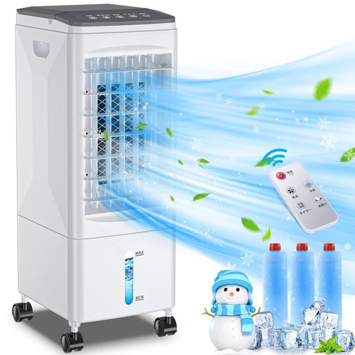 CHARMELIFE 冷風機 冷風扇 強力 【2024夏・保冷パック3個・省エネ】6L大容量 首振り 風向調節 冷風扇風機 静音 リモート/タッチ スポットクーラー 家庭用 調整可能な速度 スポットエアコン 7H…