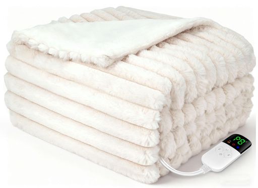 電気毛布 掛け敷き兼用 188×130CM【極上の肌触り&ラビットファー調+フランネル】電気ブランケット 電気ひざ掛け 3分速暖 恒温加熱 8段階温度調整 4段階切タイマー ダニ退治 厚手生地 ふわ…