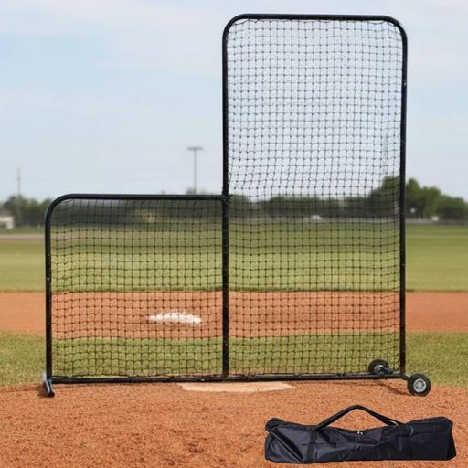 BONARCA 防球ネット 野球 防球フェンス ピッチングネット 防球 黒 ピッチャー 投手 スクリーン ピッチング ネット フェンス キャスター付き 投球ネット L字 投手用 練習 自宅 庭 グラウンド …