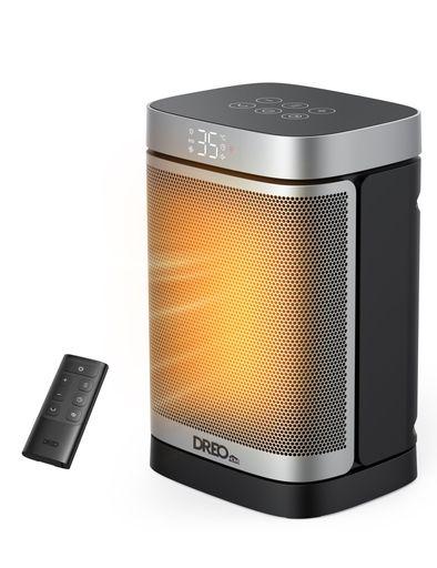 DREO セミラックヒーター 小型 【軽量コンパクト・ECO知能恒温 節電対策】 暖房器具 70°首振り 1200W~15.5畳/1000W/800W 省エネ 電気代安い 転倒オフ 過熱保護 12Hタイマー 5°~35°温度自動調節 5モ…