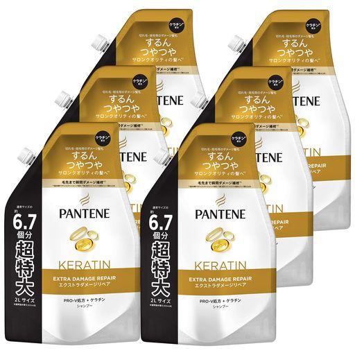 パンテーン エクストラダメージリペア シャンプー 詰め替え 超特大 2L × 6個セット ケース販売 切れ毛・枝毛等のダメージに