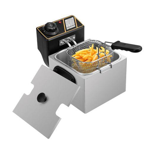 EC TEC 2Lフライヤー 1-2人用 電気フライヤー 60-200°C温度調節 ステンレス 卓上フライヤー 家庭用