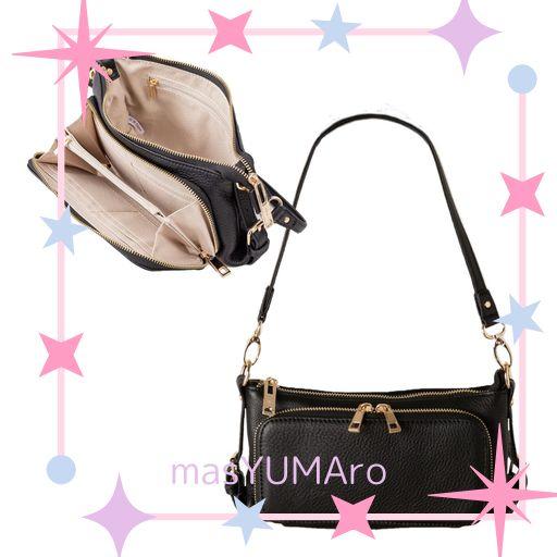 [IMAI BAG SINCE 1977] イマイバッグ QUAY お財布ポーチ 本革 ショルダーバッグ レザーバッグ レディース お財布ポシェット 44460NN ブラック