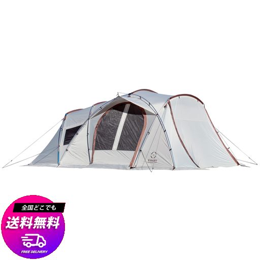 S’MORE(スモア) MAROOM テント ポリエステル セパレート 2ルーム 4人 収納バッグ付き ファミリー キャンプ テント 耐水 UVカット UPF50+ ホワイト FREE