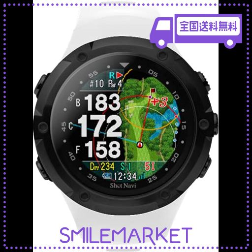 SHOT NAVI W1 EVOLVE(ショットナビ) ホワイト×ブラック GPSゴルフナビ ゴルフ距離計 競技利用OK 高低差 フェアウェイナビ グリーンビュー 海外コース対応